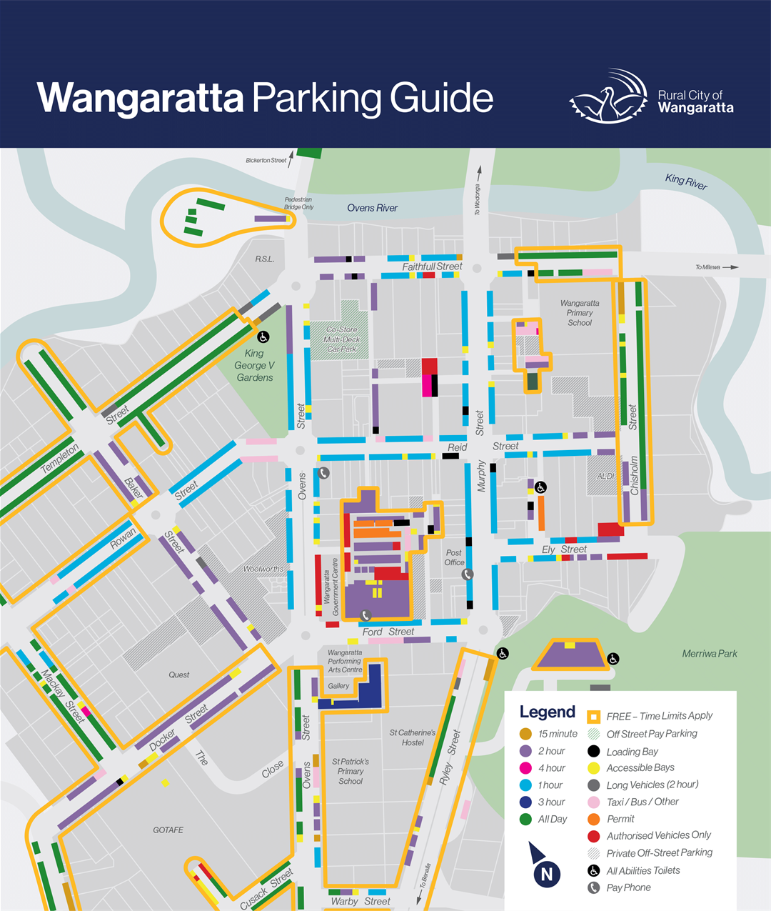 Wangaratta CBD parking map Rural City of Wangaratta